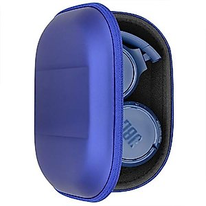 Geekria Shield Headphones Case Compatible with JBL Tune 510BT, Tune 560BT, Tune 660 BTNC, Live 400BT, E45BT Case, Replacement Hard Shell Travel Carrying Bag with Cable Storage (Blue)
