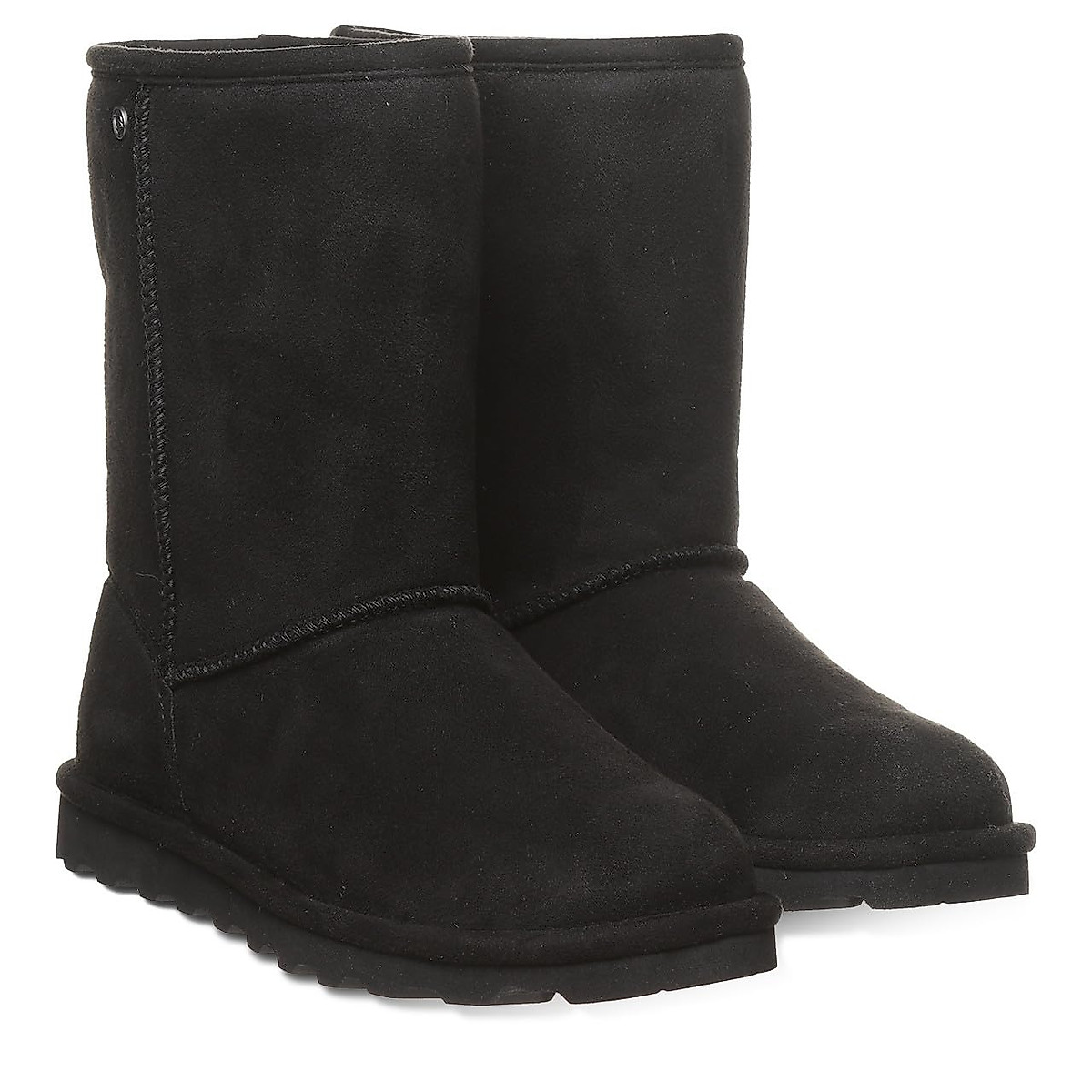 BEARPAW Women's Elle Short Vegan Black Size 9 | Women's Boot Classic Suede | Women's Slip On Boot | Comfortable Winter Boot