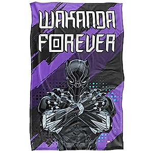 Marvel Black Panther Blanket, 36"x58", Wakanda Forever, Silky Touch Super Soft Throw Blanket