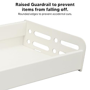 TUWEI Shower Shelves, Wall Mount Seasoning Organizer Rustproof Space Aluminum 40cm for Kitchen (White)