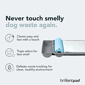 BrilliantPad Self-Cleaning, Automatic Indoor Dog Potty for Puppies and Small Dogs | Original Roll w/Plastic Rod & Caps Incl (Original 2.0 Machine w/Drip Lip, Gray)