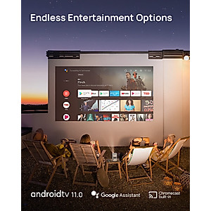 XGIMI MoGo 2 Portable Projector, Mini Projector with Wifi and Bluetooth, 400 ISO Lumens Movie Projector, Android TV 11.0, 2X8W Speakers, Auto Focus, Object Avoidance, and Screen Adaption