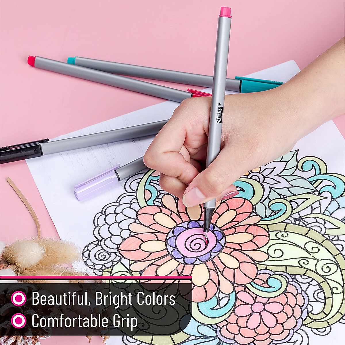 Mr. Pen- Fineliner Pens, 12 Pack, Pens Fine Point, Colored Pens, Journal Pens, Bible Journaling Pens, Journals Supplies, School Supplies, Pen Set, Art Pens, Writing Pens, Fine Tip Markers, Bible Pens