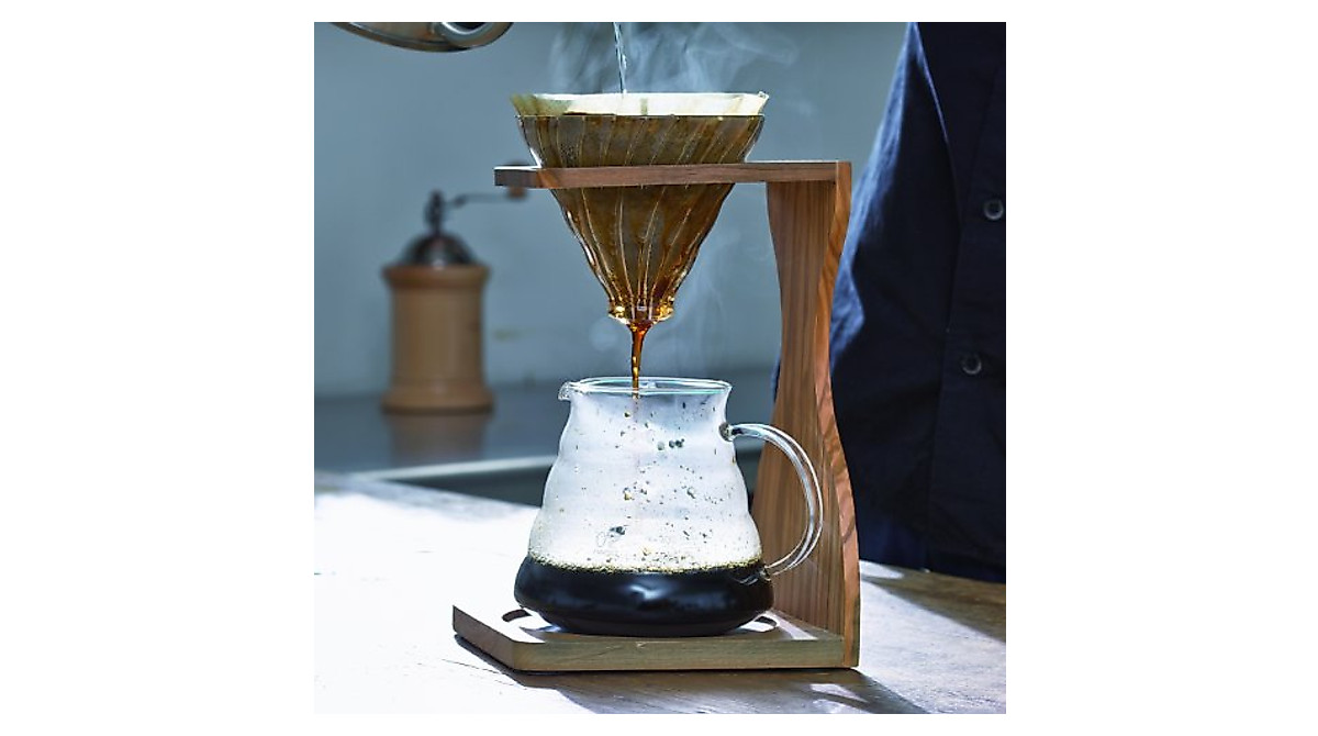 Hario V60 Olive Wood Pour Over Stand Set - Brew Better Coffee