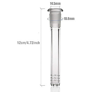 4PCS Scientific Glass Tube Clear Test Tube Down Stem for Science and Lab Experiments with 2 Cleanning Brushes (12CM/4.72INCH)