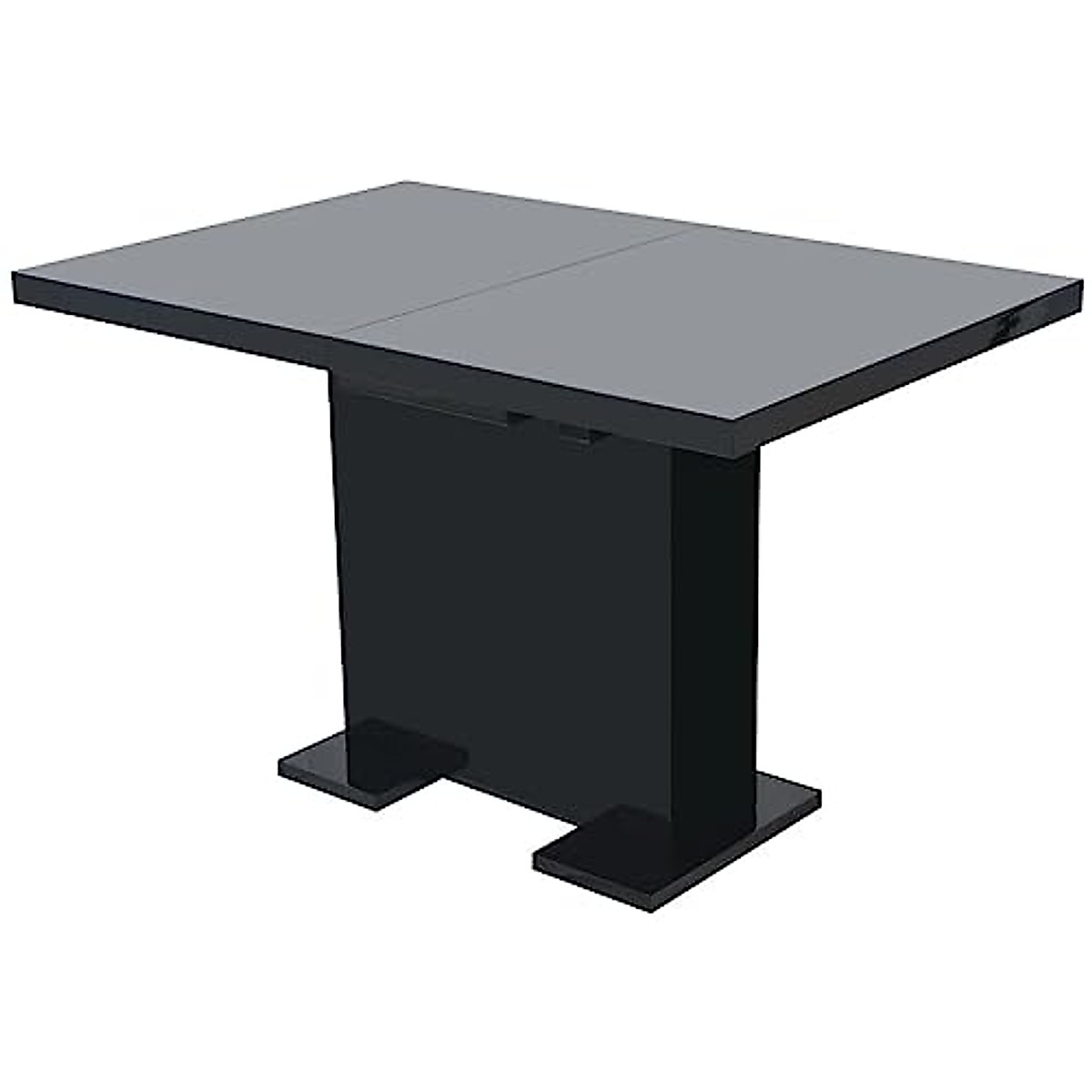 WHOPBXGAD Extendable Dining Table,Restaurant Counter, Kitchen Table, Easy to Assemble Suitable for Small Spaces, Flats, Bars, Restaurants,High Gloss Black