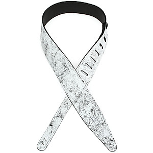 Levy's Leathers 2.5" Garment Leather Guitar Strap Distressed Design; White (MG317BOG-WHT)