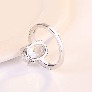 Goldenchen Fashion Jewelry Platinum Plated Sterling Silver Women Wedding Rings 3 Carat Oval Cut Cubic Zirconia Solitaire Engagement Ring (6)