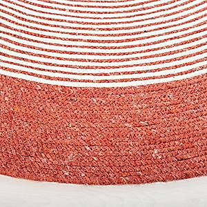 SAFAVIEH Braided Collection 5' x 7' Oval Red/Ivory BRD904Q Handmade Country Cottage Reversible Wool Entryway Foyer Living Room Bedroom Kitchen Area Rug