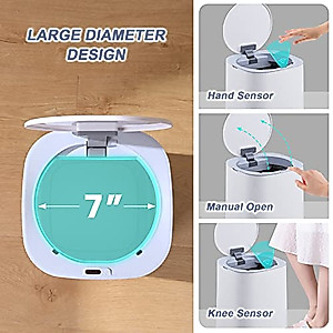 ELPHECO Bathroom Trash Can with Lids 3 Gallon Motion Sensor Garbage can, 11.5 Liters Trapezoidal Automatic Trash Bin, Waterproof Large Capacity Trash can for Bathroom, Kitchen, Living Room, Office