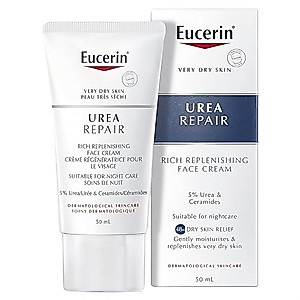 Eucerin Replenishing Skin Relief Face Cream (with 5% Urea) (50ml, Dermatalogical Skincare, Fragrance Free) by Eucerin