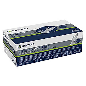 HALYARD Sterling SG Nitrile Powder-Free Exam Gloves, 3.7 mil, 9.5", Gray, Medium, 41659 (Box of 250)