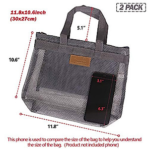 DIOMMELL 2 Pack Mesh Shower Caddy Quick Dry Tote Bag Portable Lightweight Hanging Toiletry and Bath Organizer with Zipper for College Dorms Gym Swimming Beach Travel Sports Games