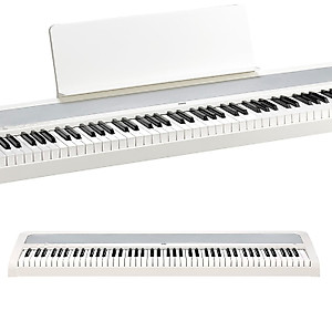 KORG B2 Portable Digital Piano with 88-Key Full Size Weighted Keyboard, Built-in Speakers, Music Stand, Sustain Pedal, and Power Supply (B2WH)