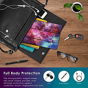 DETUOSI Slim Case for Samsung Galaxy Tab S8 Plus 5G 12.4" 2022 (SM-X800) / S7 FE 5G 2021 (SM-T738) / S7 Plus 2020 (SM-T970),【Auto Sleep/Wake】 Lightweight Tri-Fold Leather Cover Magnetic Stand Closure