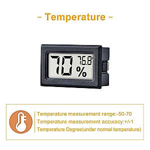 12 Pack Mini Small Digital Electronic Temperature Humidity Meters Gauge Indoor Thermometer Hygrometer LCD Display Fahrenheit (℉) for Humidors, Greenhouse, Garden, Cellar1