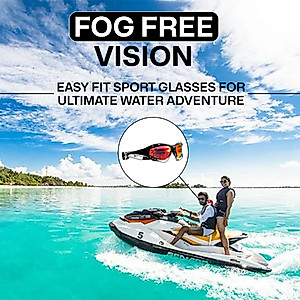 Jettribe Pro Jet Ski Goggles - Revo Lens, Black Fade Frame, PWC Watercraft, Jetski Racer Sunglasses - Racing Goggles With Protective Storage Case - Easy Fit Sport Glasses for Ultimate Water Adventure