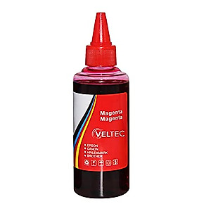 Veltec Premium Universal Refill Dye Ink for Epson, Canon, HP, Lexmark, Brother, Samsung, Dell, Kodak and Most Inkjet Printers – 4 Colors (3.4 oz Each Bottle)
