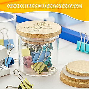 Gueevin Oui Yogurt Jar Lids Natural Bamboo Wooden Oui Lids Decorative Lids with Silicone Sealing Rings Compatible with Oui Yogurt Jars for Coffee Cookie Supplies(12 Pieces)