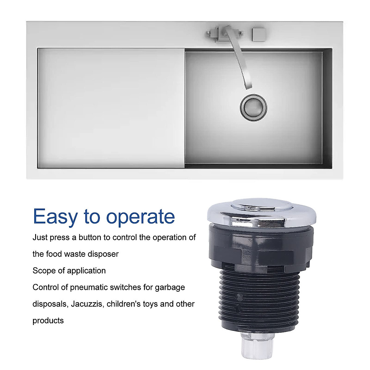 AYNEFY Air Switch Bath Disposer Kit Massage Valve Sp Button Massaging 125 250V Garbage Disposer Bathing Shower for Replacement Parts