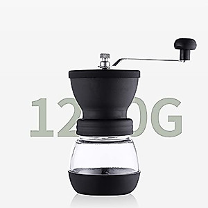 Classic Hand Grinder Coffee Mill, Portable Hand Crank, Adjustable Knob Setting, Long Life, Durable, Household Ultra-Smooth, Spices, Peanuts, Grains and More, Ceramic Coffee Mill
