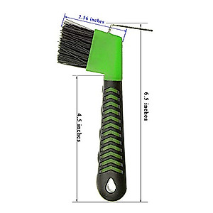 Horse Hoof Pick Brush with Soft Touch Rubber Handle (NEON GREEN)