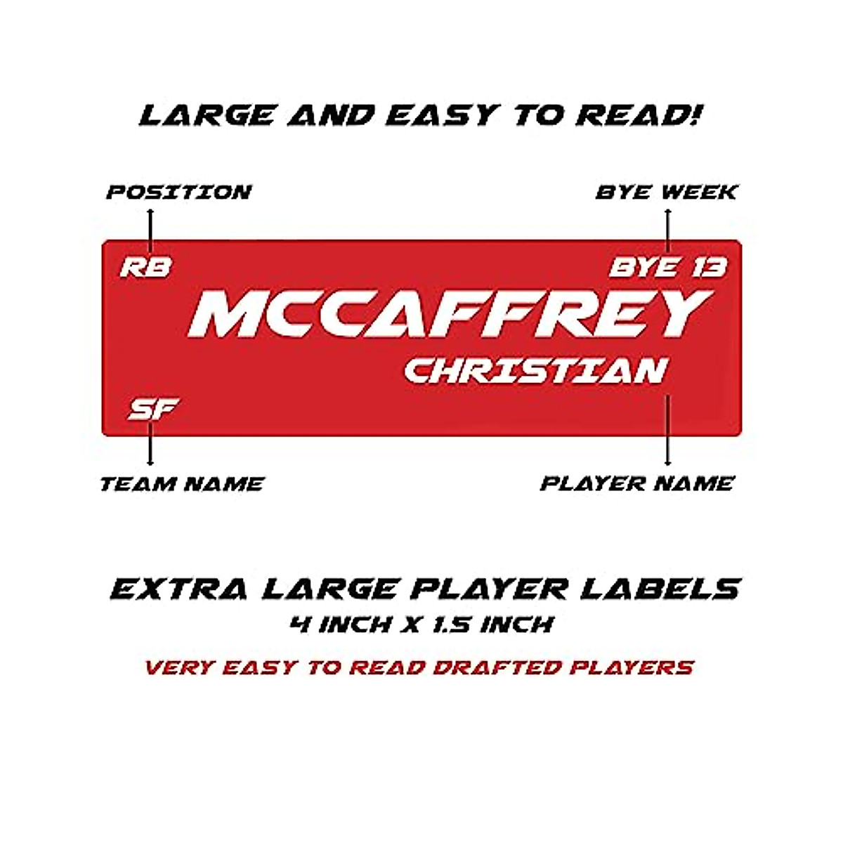 XL Fantasy Football Draft Board for The 2023-2024 Season Kit, 120 LB Material - 6 Feet x 4 Feet Board - Up to 14 Teams & 500+ Player Stickers