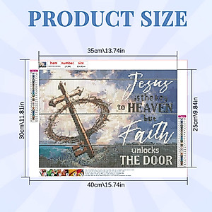 5D Diamond Art Painting with Christian Theme Jesus is The Sky to Heaven but Faith unlocks The Door Jesus Diamond Art Kit for Adults, Ideal for Gifting or Home Decor
