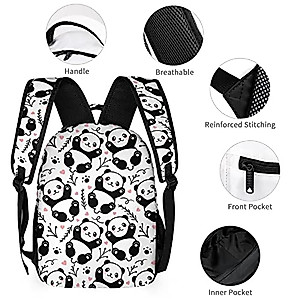 Yuvinw Cute Panda Backpack 17 Inch,Travel Backpacks Casual Daypack, Laptop Backpack For Women Men,With Adjustable Straps.Cute Panda