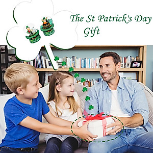 Aobaks St Patrick's Day Decorations, 2 Pack Snow Globe Crafts Present for Kids, st Patrick Day Accessories for Women, Leprechaun Collectible Figurines Table Decor for The Home