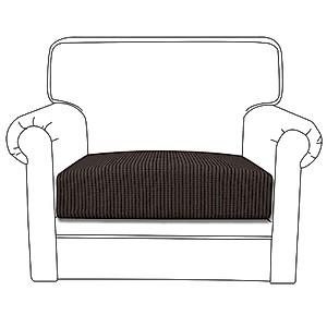 Easy-Going Stretch Chair Cushion Cover Sofa Cushion Furniture Protector Sofa Seat Sofa Slipcover Sofa Cover Soft Flexibility with Elastic Bottom(Chair Cushion, Chocolate)