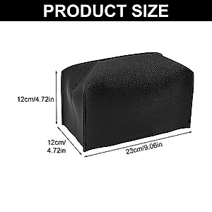 Large Tissue Box Cover, 2Pcs PU Leather Rectangle Tissue Organizer, Modern Tissue Holder for Bathroom/Car/Office/Night Stands Decor (Black)