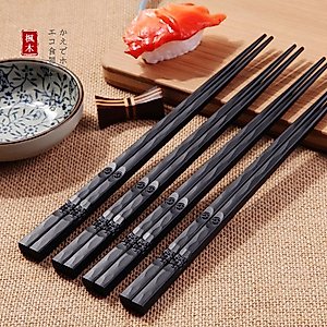 4 Pairs Japanese Chopsticks Set Sushi Chop Sticks,Smooth Surface, Premium Quality, 9.45-inch Long