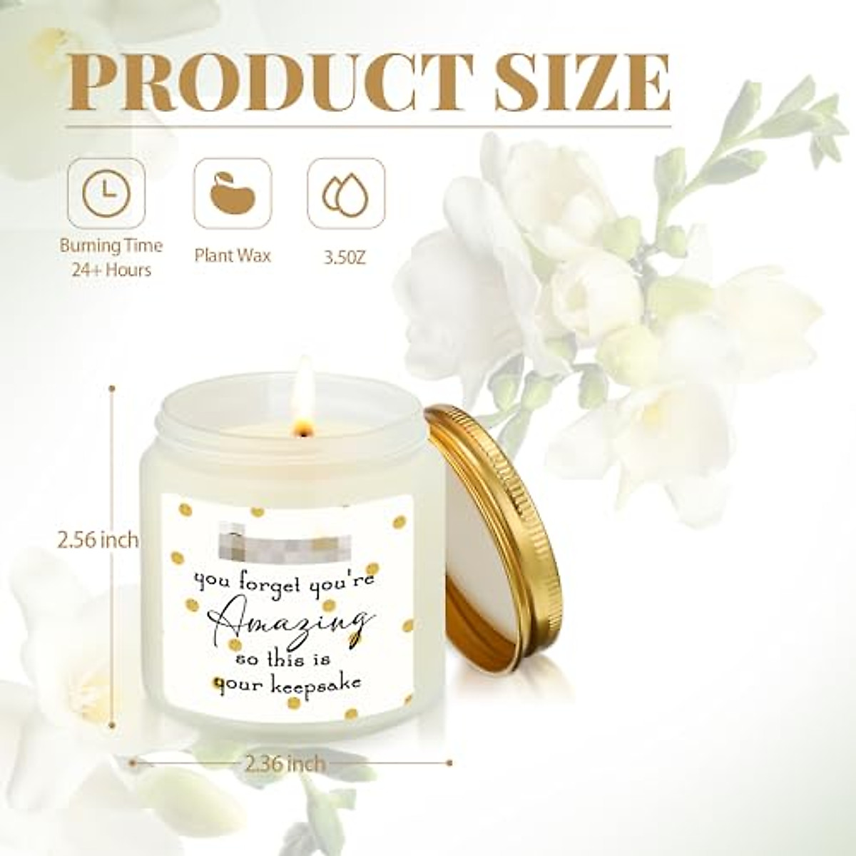 10 Pcs You are Awesome Candles Thank You Candle Gifts 3.5 oz Inspirational Gifts Employee Appreciation Gift for Women Thanksgiving Christmas Nurses Student Gifts Teachers Volunteers (Frosted Glass)