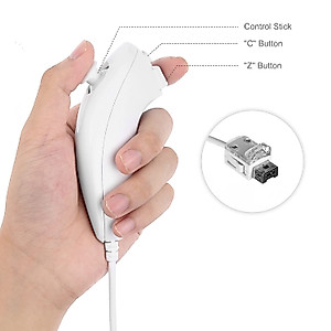PowerLead Controller for Wii, Built-in Motion Plus Remote and Nunchuck Controller for Nintendo Wii and Wii U + Silicon Case White