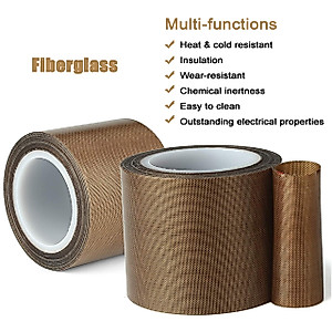 Teflon Tape, 1/2 in 30 ft Fabric PTFE Tape for Hand or Vacuum Impulse Sealer Machine , PTFE Coated Adhesive Tape for FoodSaver Seal A Meal Weston etc.