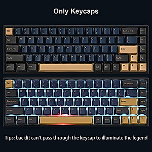 Fogruaden PBT Blue Samurai Keycaps, 170 Keycap Set Double Shot Keycaps, Cherry Profile, Custom Keycaps for Cherry Gateron MX Switches Mechanical Keyboard
