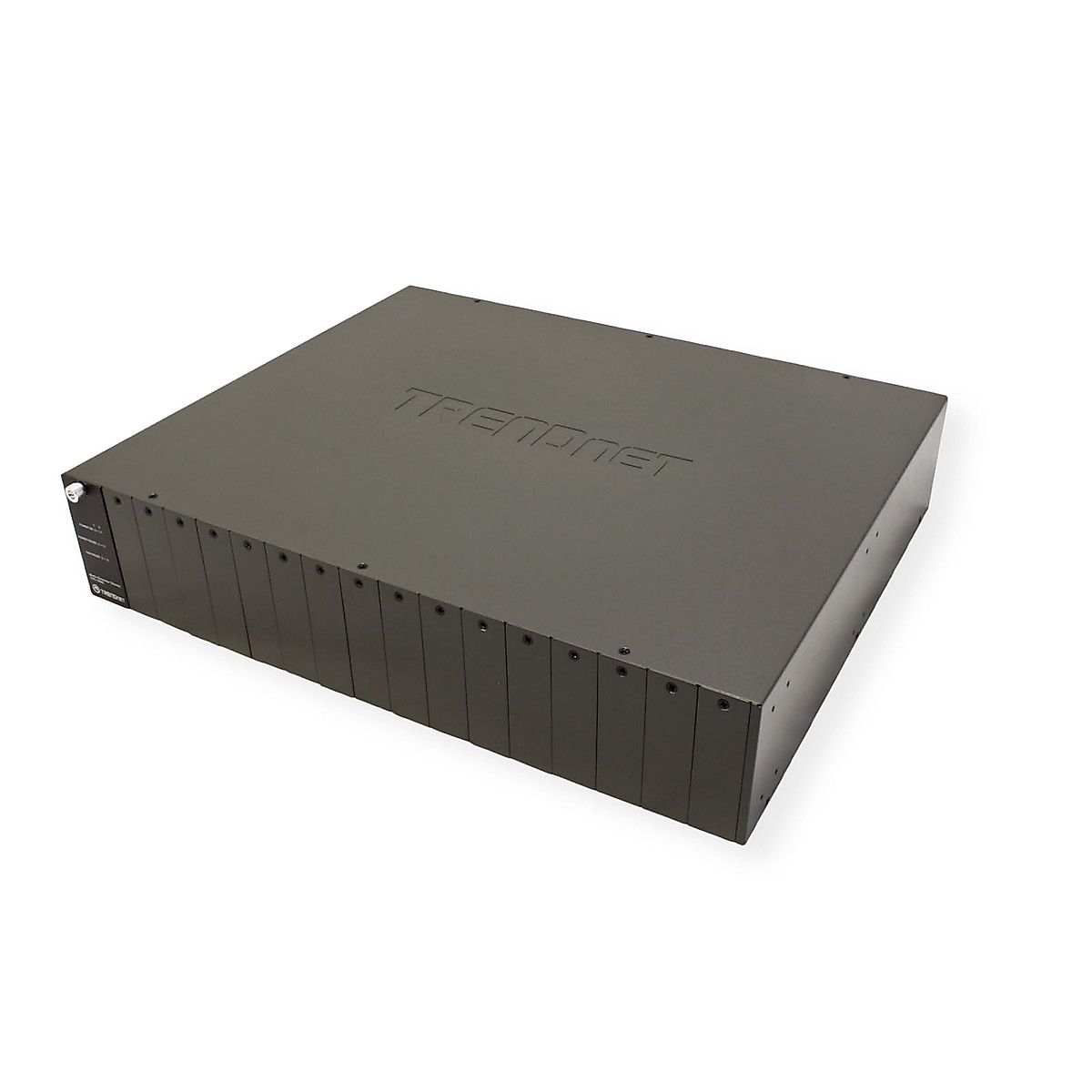 TRENDnet 16-Bay Fiber Converter Chassis System, Hot Swappable, Housing for up to 16 TFC Series Media Converters, Fast Ethernet RJ45, RS-232, SNMP Management Module, Lifetime Protection, TFC-1600