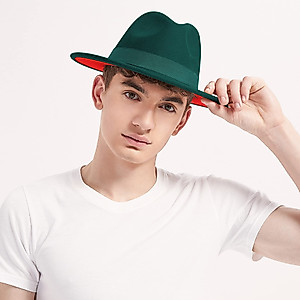 Wide Brim Fedora Hats for Women & Men Classic Dress Panama Hat Adjustable Felt Hat with Band