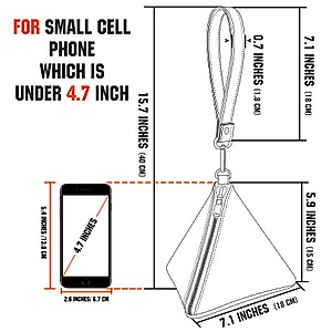 Women Leather Clutch Wallet Triangle Wristlet Purse with Wrist Strap