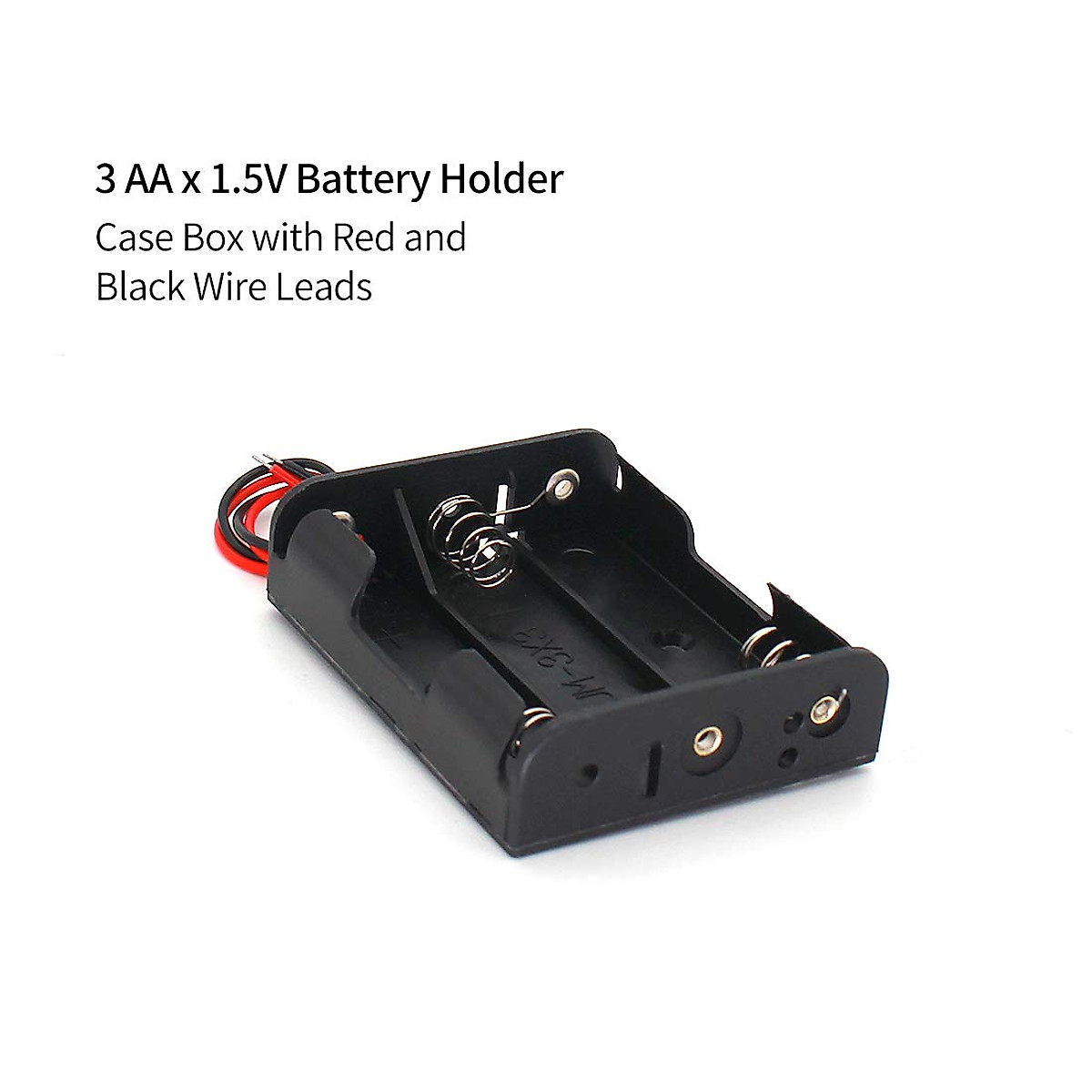AA Battery Holder Bundle Case Back Cover Connector Storage Box with Cord Bare Leads Wire AA 1.5V Battery Holder, 2pcs Single, 2pcs 2 Slots,2pcs 3 Slots, 2pcs 4 Slots 6 Volt Spring Clip,(8-Pack).