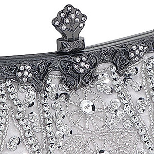 Bagood Women's Vintage Style Beaded And Sequined Evening Bag Wedding Party Handbag Clutch Purse