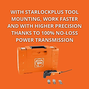 Fein MultiMaster MM 300 Plus Start Oscillating MultiTool Set with QuickIn System - StarLockPlus Mount, 250 W, 11,000-20,000 OPM - 72297261090