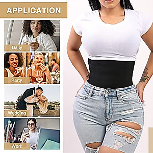 FeelinGirl Waist Trainer for Women Three Trimmer Belts Workout Plus Size Tummy Underbust Sport Girdle Body Shaper With Velcro