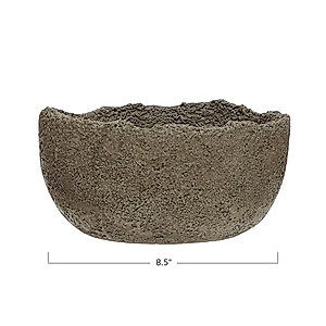 Creative Co-Op Decorative Textured Sandstone Bowl, 9" L x 9" W x 5" H, Brown