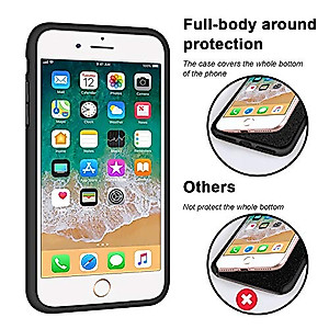 Anuck iPhone SE Case 2022/2020, iPhone 8 Case, iPhone 7 Case, Non-Slip Liquid Silicone Gel Rubber Bumper Phone Case Soft Microfiber Lining Hard Shockproof Protective Cases Cover 4.7", Black