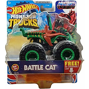 Monster Trucks Battle Cat with recrushable car 38/75 (1:64 Scale Truck)