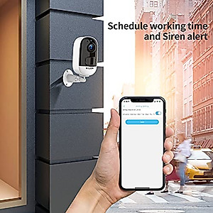 SOLIOM Security Camera Outdoor Wireless Battery Powered,1080P WiFi Indoor Home System with IP67 Waterproof,Night Vision,2-Way Audio,Siren Alarm,Motion Sensor,Schedulable Working Time B06
