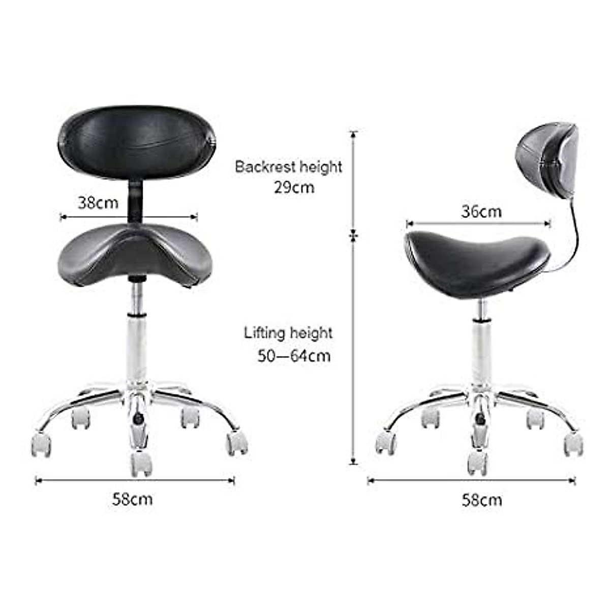Aries Outlets Multi Function Dental Medical Ergonomic Saddle Seat Stool for Dentist Chair PU Leather