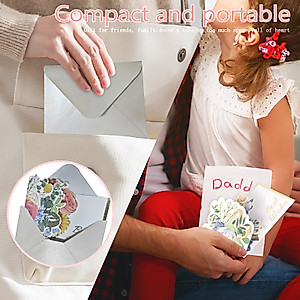 Bagentry Watercolor Flower Paper Pop up Cards with Envelope, Foldable 3D Greeting Cards, Floral Popup Birthday Cards for Women Men Graduation Wedding Anniversary Various Occasion Gift Card (Red)